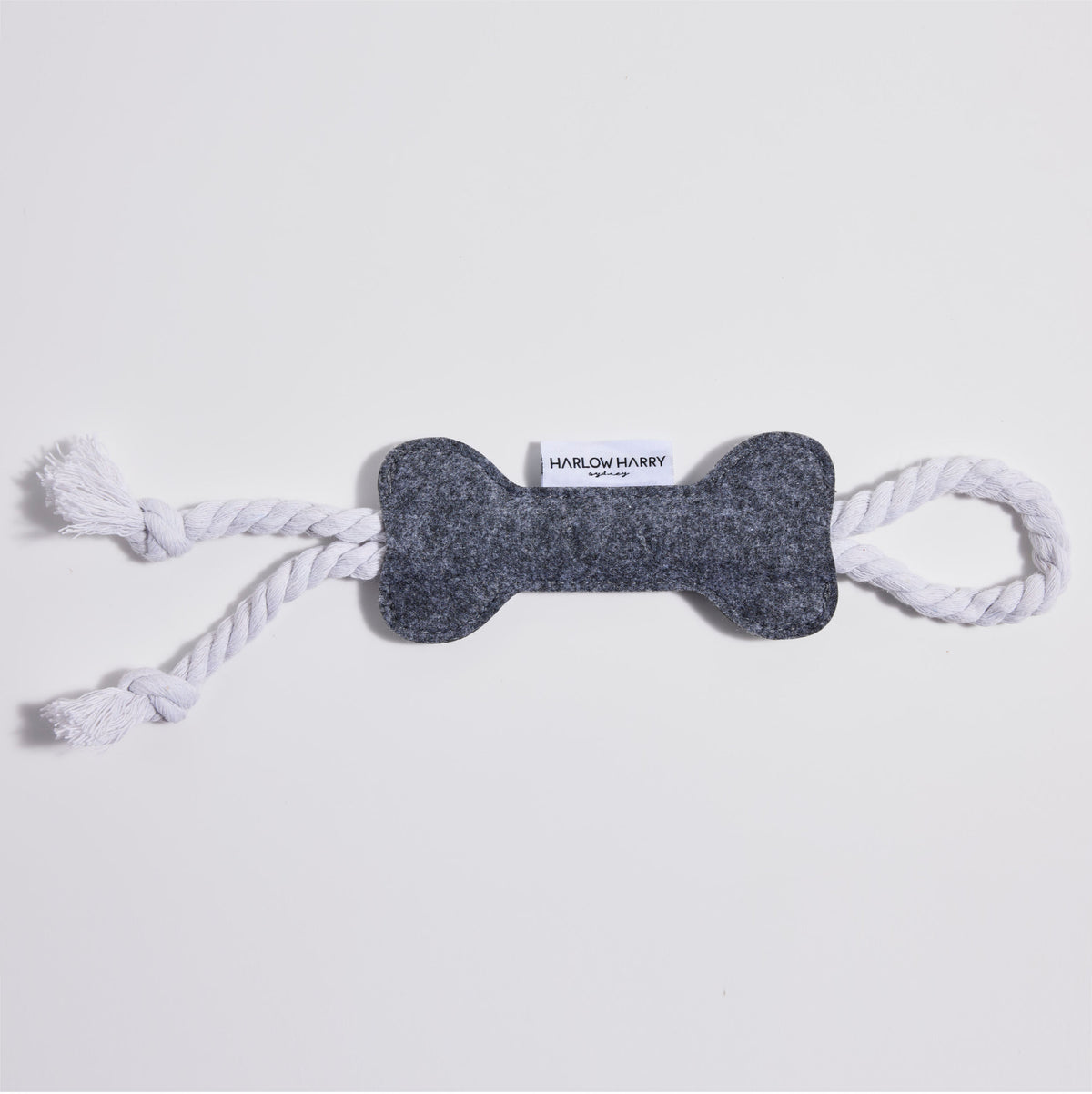 HARLOW HARRY Felt Dog Bone Toy With Rope | HARLOW HARRY